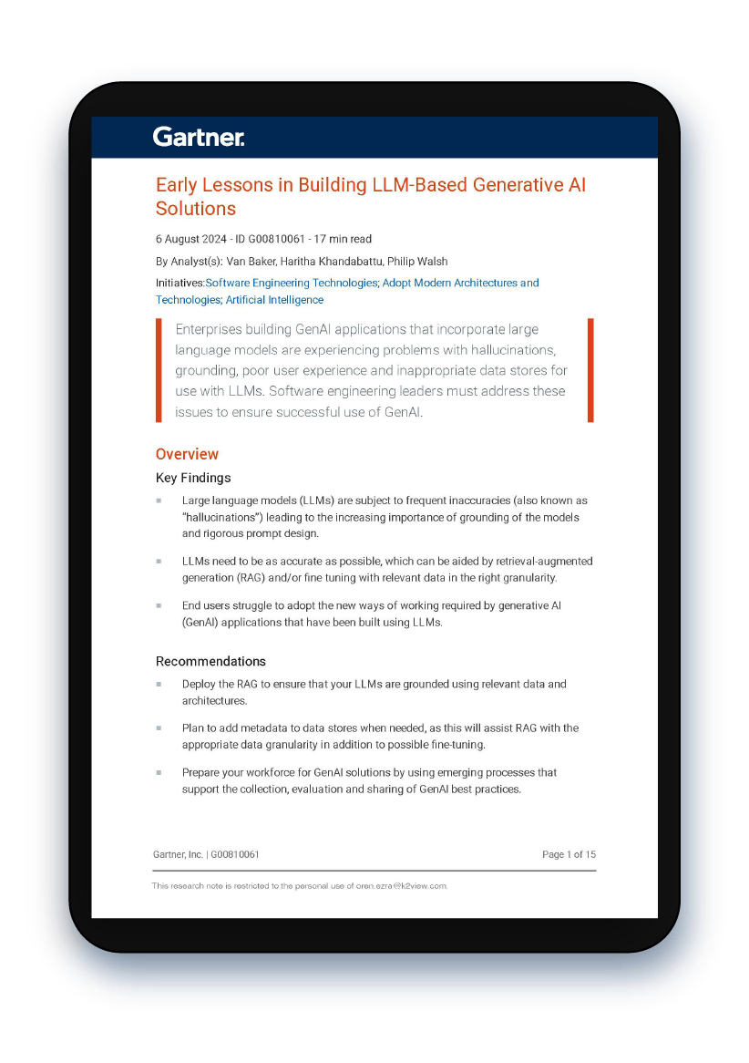 Gartner Report: Early Lessons in Building LLM-Based Generative AI Solutions